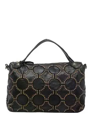 CAMPOMAGGI Stud-embellished Leather Tote Bag - Black