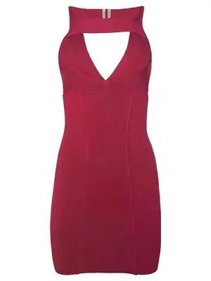 Rick Owens V-neck Mini Dress - Red