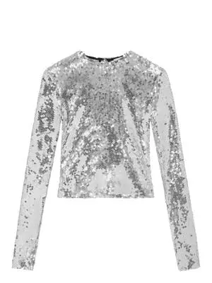 16Arlington Tanith Sequin-embellished Top - Silver