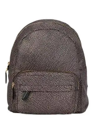 Borbonese B-club Op-print Front-zip Backpack - Neutrals