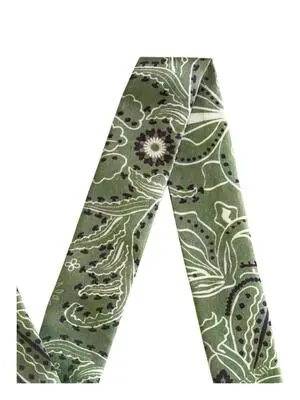 MONT KIJI Azay Silk Paisley Print Wristband - Green
