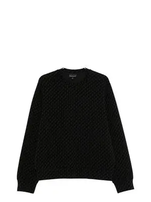 Emporio Armani Logo Cotton Sweatshirt - Black