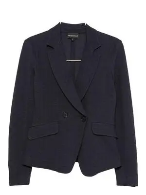 Emporio Armani Cotton Single-breasted Jacket - Blue