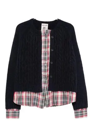 SEMICOUTURE Marcy Wool Blend Cardigan - Blue