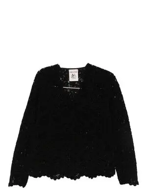 SEMICOUTURE Calanthe V-neck Sweater - Black