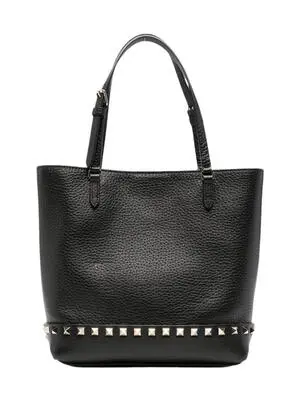 Valentino Garavani Rockstud Small Leather Tote - Black