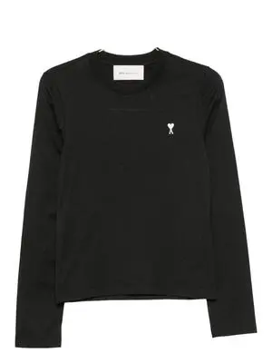 AMI Paris De Coeur Cotton T-shirt - Black