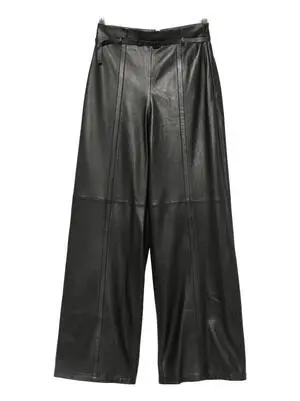 Emporio Armani Leather Trousers - Black