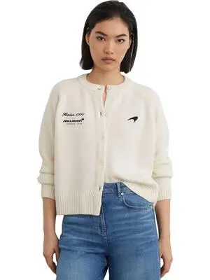 REISS X Mclaren F1 Team Racing Wool Cropped Cardigan - White