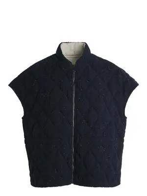 Fabiana Filippi Quilted Sleeveless Gilet With Sequins - Blue