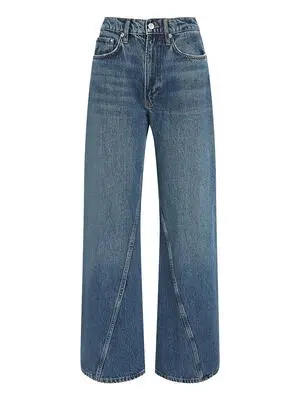 ANINE BING Twisted-seam Brie Jeans - Blue