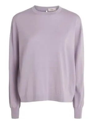 Agnona Wool-silk-cashmere Crew-neck Sweater - Purple
