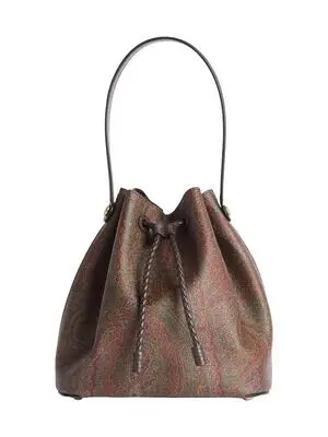 Etro Small Paisley Arnica Bucket Bag Brown