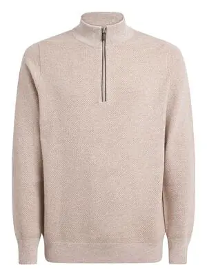 N.peal Cashmere Quarter-zip Sweater - Beige
