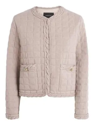 Fabiana Filippi Quilted Wool-silk-cashmere Jacket With Knot Button Detail - Beige