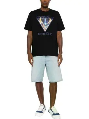 Casablanca Graphic-print Crew-neck T-shirt Black