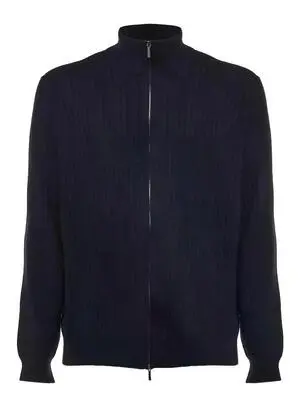Loro Piana Ribbed-knit Zip-up Cashmere Cardigan - Blue