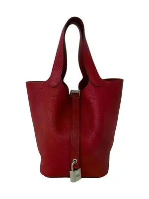 Hermès 2012 Clemence Picotin Lock 18 Handbag Red