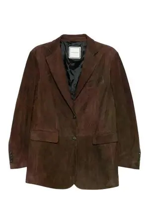Tagliatore Cilian Suede Notched-lapels Jacket - Brown