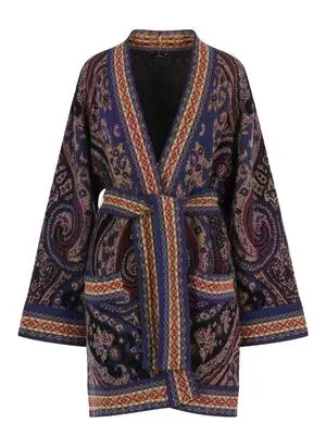 Etro Paisley Pattern Belted Jacket - Blue