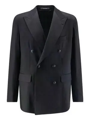 Tagliatore Double-breasted Peak-lapel Suit Jacket - Black