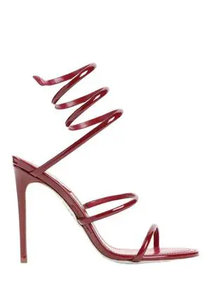 Rene Caovilla Cleo Patent-leather Stiletto Sandals - Red