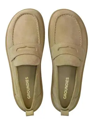 GROUNDIES Brisbane Calf-suede Loafers - Neutrals