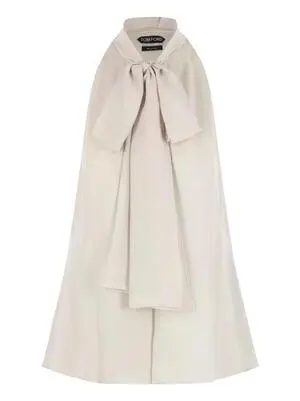 TOM FORD Bow-detail Halterneck Top Neutrals