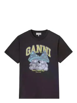 GANNI GANNI Graphic Print T-Shirt