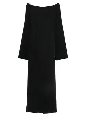 Solace London Marcella Off-shoulder Bell-sleeve Maxi Dress Black