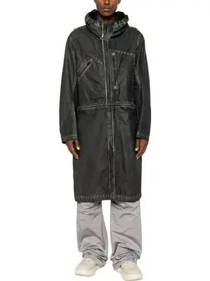 ISAAC SELLAM EXPERIENCE Etanche Hooded Coat - Black