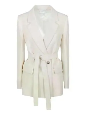 Peserico Belted Notch-lapel Jacket - Neutrals