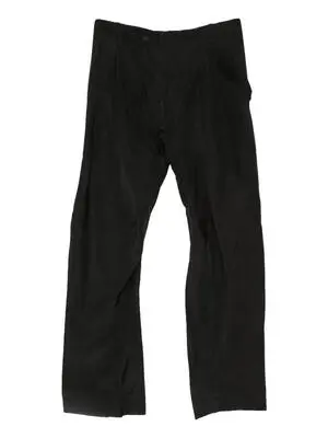 LEON EMANUEL BLANCK Slub Texture Panelled Raw Edge Trousers - Black