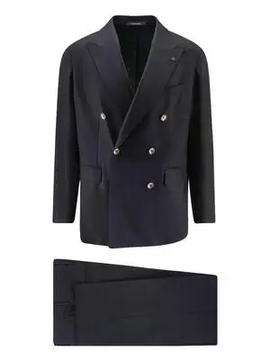 Tagliatore Pin-detail Double-breasted Suit - Black