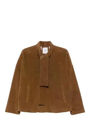 WHYCI MILANO Corduroy Pussy-bow Jacket - Brown