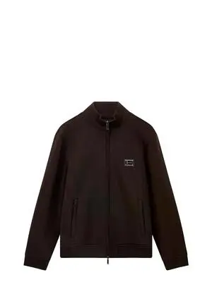 Emporio Armani Logo-plaque Zip-up Sweatshirt - Brown