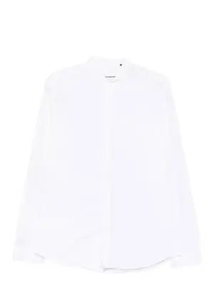 COSTUMEIN Band-collar Long-sleeve Shirt - White