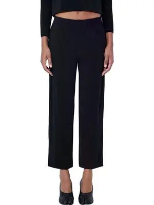 Issey Miyake Elasticated-waist Straight-leg Trousers - Black