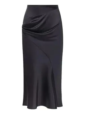 Nina Ricci Asymmetrical Draped Midi Skirt - Black