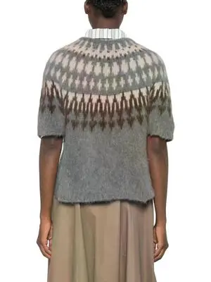 PDR PHISIQUE DU ROLE Phisique Du Role Grey Round Neck Short Sleeve Sweater Grey