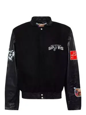 JEFF HAMILTON San Antonio Spurs Logo-patch Bomber Jacket - Black