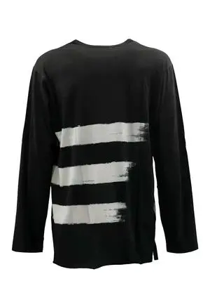 Yohji Yamamoto Stripe-print Long-sleeve T-shirt - Black