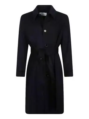 LARDINI Belted Button-front Coat - Blue