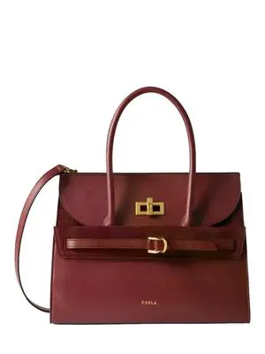 Furla Greta Leather Tote Bag - Red