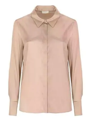 Peserico Satin-finish Long-sleeve Shirt - Neutrals