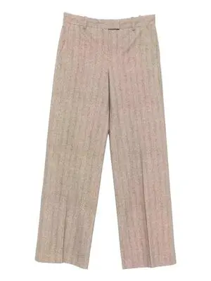 CIRCOLO 1901 Herringbone-pattern Straight-leg Trousers - Neutrals