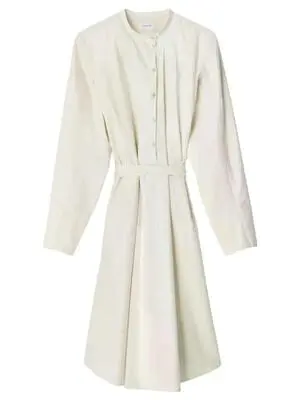 LEMAIRE Sailor Dress In Washed Cotton And Silk Blend - Neutrals