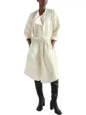 LEMAIRE Sailor Dress In Washed Cotton And Silk Blend - Neutrals