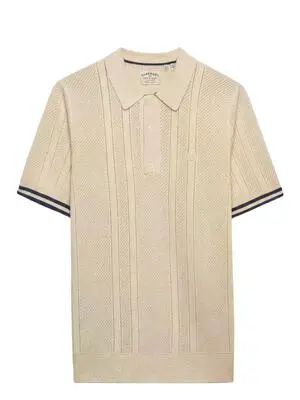 Superdry Knitted Textured Polo Shirt - Neutrals