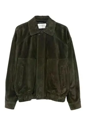 Saint Laurent Suede Bomber Jacket - Green
